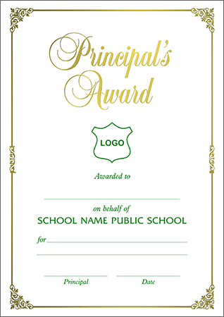 Certificates :: A4 Size :: Principal's Award A4