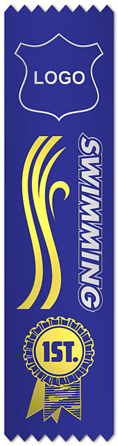 Ribbons :: Standard Size :: Swimming with rosette 2 colour