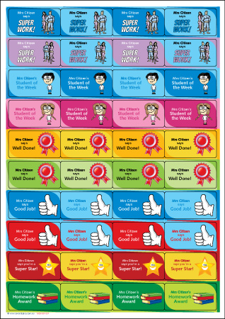 Stickers & Labels :: Personalised Designs :: Teacher Sticker Collection