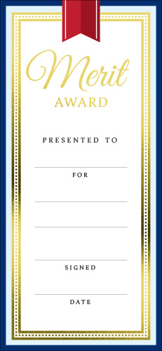 Certificates :: Merit Award Elegance - DL Universal Certificate