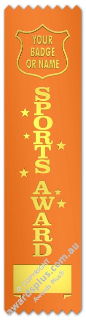 Ribbons :: Standard Size :: Sports Award With Block