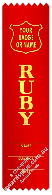 Ribbons :: Standard Size :: Ruby with Award Detail Lines