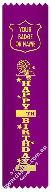 Ribbons :: Standard Size :: Happy Birthday with age & year