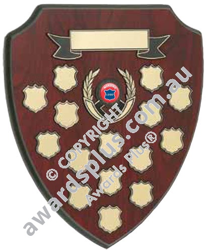 Trophies & Plaques :: Shield with Gold Details - LIMITED STOCK